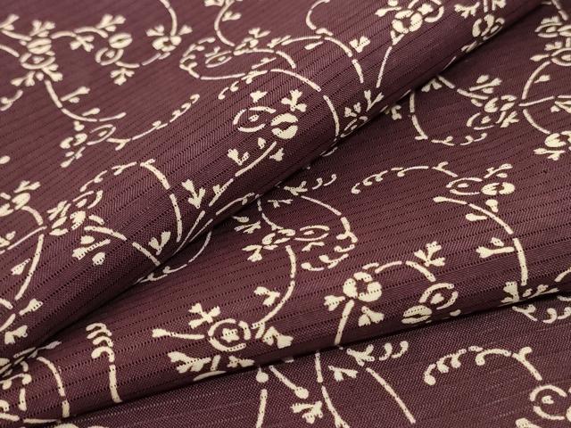 平和屋着物＊夏物　小紋　絽　草花文　正絹　逸品　AABD8926jd