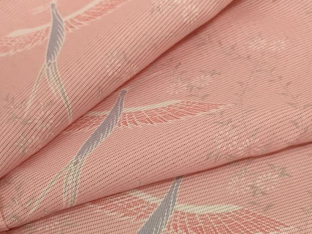 平和屋着物＊夏物　小紋　絽　花鳥文　金彩　洗える着物　AABD8954jd