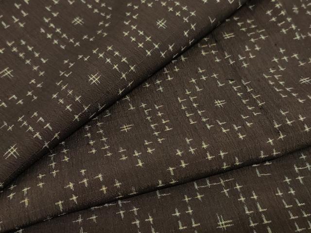 平和屋着物＊夏物　小紋　紗　亀甲文　正絹　逸品　AABD8965jd