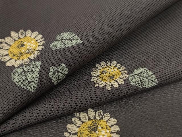 平和屋着物＊夏物　小紋　絽　草花文　正絹　逸品　AABD8969jd