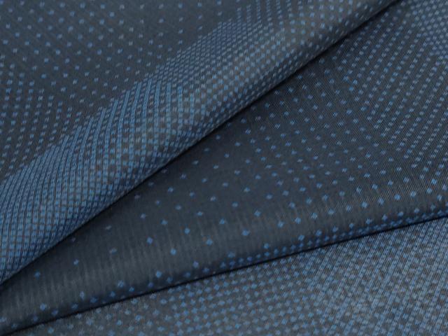 平和屋着物＊夏物　小紋　紗　変わり市松文様　洗える着物　AABD8974jd