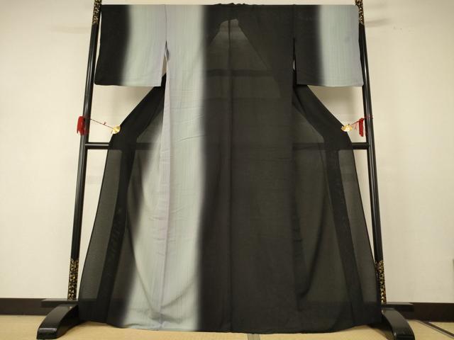 平和屋着物＊夏物　訪問着　絽　縞　暈し染め　正絹　逸品　AABD8989jd