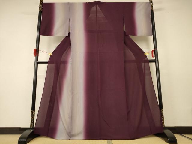 平和屋着物＊夏物　訪問着　絽　縞　暈し染め　正絹　逸品　AABD8996jd