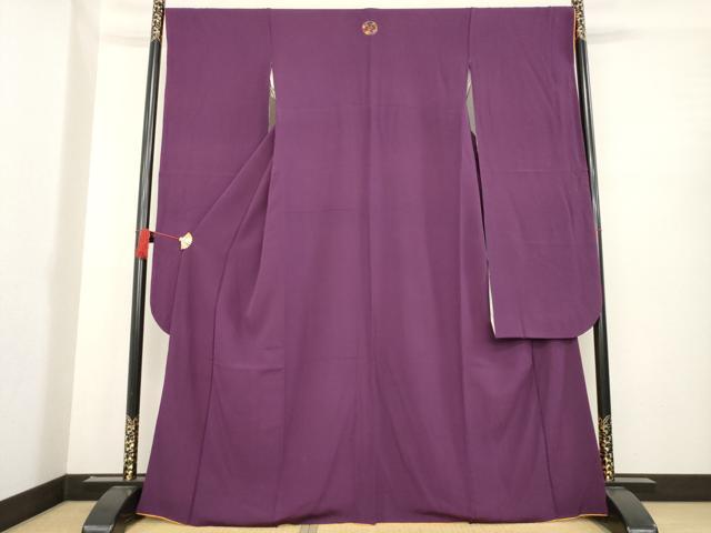 平和屋着物●豪華振袖　色無地　滅紫色　正絹　逸品　AABD9321ck