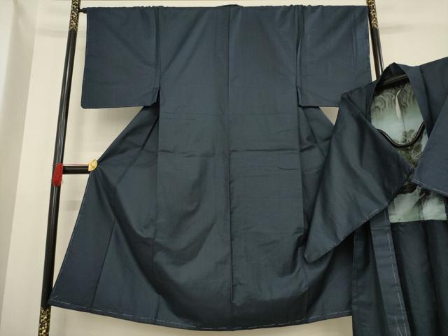 平和屋着物●男性　紬　アンサンブル　亀甲文　正絹　逸品　未使用　AABD9328ck