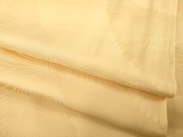 平和屋着物●上質な色無地　花尽くし地紋　萱草色　正絹　逸品　AABD9329ck