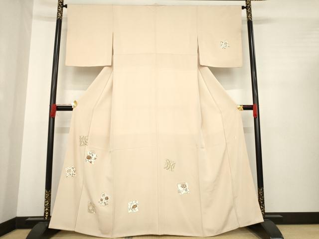 平和屋着物●江戸友禅　小倉剛　訪問着　色紙重ね花文　金彩　鈴乃屋扱い　正絹　逸品　AABD9358ck