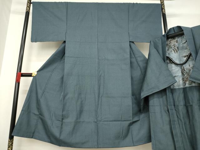 平和屋着物●男性　紬　アンサンブル　亀甲文　正絹　逸品　AABD9361ck