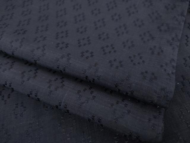 平和屋着物●花織　紬　本藍　色無地　青褐色　正絹　逸品　AABD9375ck