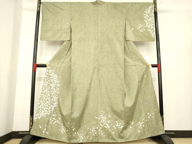 平和屋着物●本場大島紬　染大島　訪問着　作家物　集い花　正絹　逸品　AABD9379ck