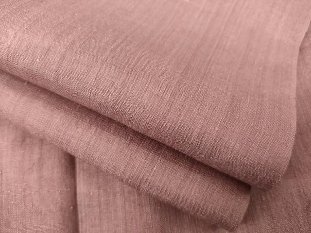 平和屋着物●本場結城紬　重要無形文化財　色無地　蘇芳香色　正絹　逸品　AABD9380ck