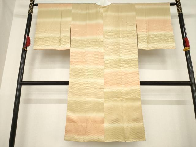 平和屋着物●長襦袢　無双仕立て　横段文　暈し染め　正絹　逸品　AABD9387ck