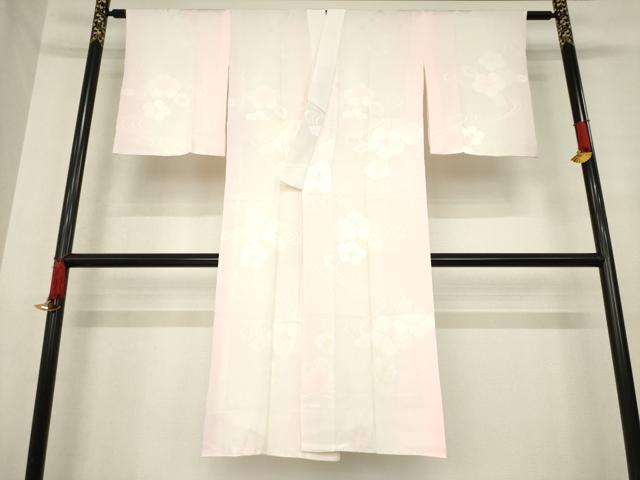 平和屋着物●長襦袢　袷　流水花地紋　暈し染め　正絹　逸品　AABD9388ck