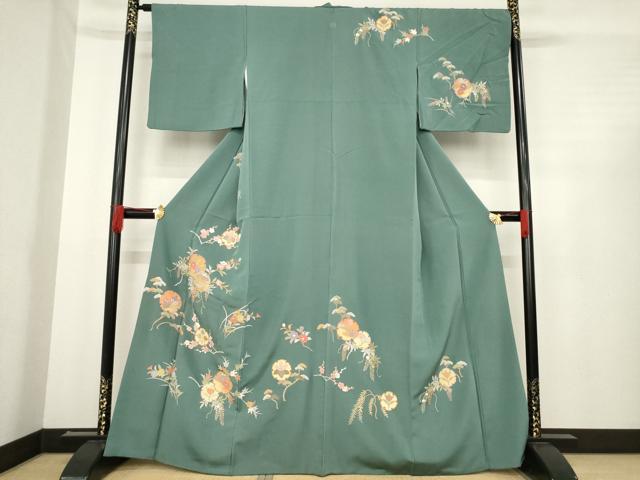 平和屋着物●訪問着　雪輪花文　金彩　西武百貨店扱い　正絹　逸品　AABD9390ck