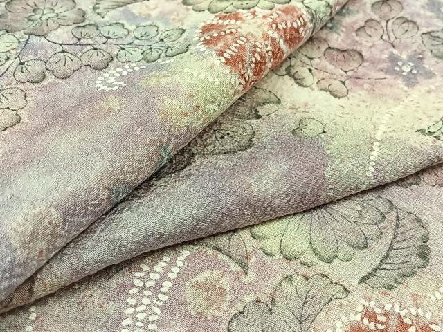 平和屋着物▽上質な小紋　単衣　辻が花　暈し染め　正絹　逸品　AABD9416jh