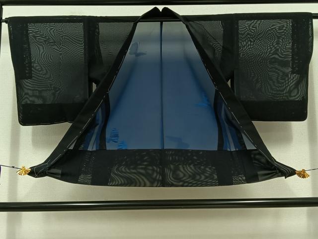 平和屋着物▽羽織　スリーシーズン　春夏秋　塵除け　舞蝶文　正絹　逸品　AABD9422jh