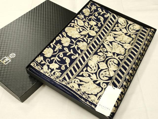 平和屋着物●和装小物　OKAJIMA　岡重謹製　ショール　ストール　インド刺繍　和装併用　防寒　レディース　逸品　AABD9796ay