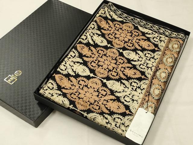 平和屋着物●和装小物　OKAJIMA　岡重謹製　ショール　ストール　インド刺繍　和装併用　防寒　レディース　逸品　AABD9800ay