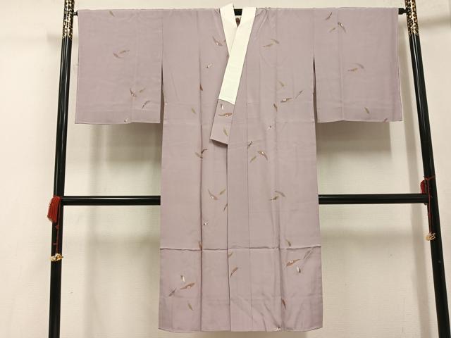 平和屋着物●長襦袢　無双仕立て　舞葉文　金彩　やまと誂製　正絹　逸品　未使用　AABD9813ph