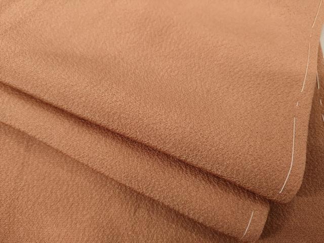 平和屋着物●上質な色無地　櫨色　ロング丈　正絹　逸品　AABD9892ck