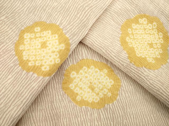 平和屋着物●上質な小紋　絞り　舞花文　正絹　逸品　AABD9923ck