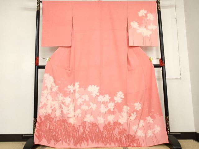 平和屋着物●人間国宝 小宮康孝　江戸小紋　訪問着　枝花文　三越扱い　正絹　逸品　AABE0046cs