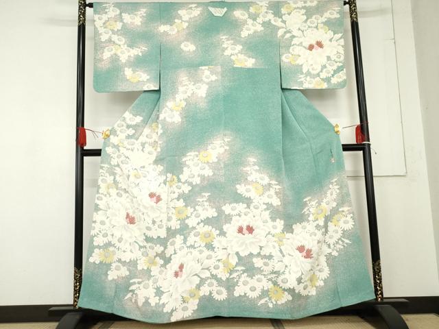 平和屋着物●京友禅作家　山科春宣　訪問着　草花文　正絹　逸品　AABE0067cs