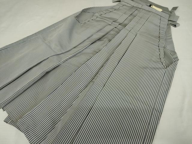 平和屋着物●男性　馬乗り袴　縞　正絹　逸品　AABE0103cs