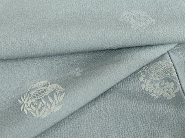 平和屋着物●上質な色無地　鶴亀花丸地紋　淡藤色　正絹　逸品　AABE0114cs