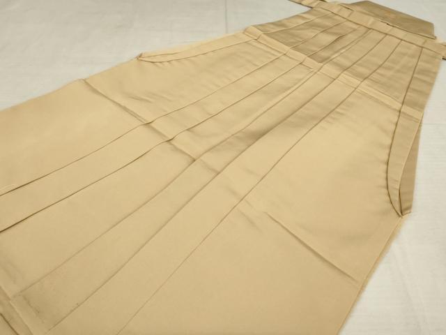 平和屋着物●男性　馬乗り袴　色無地　薄香色　正絹　逸品　AABE0120cs