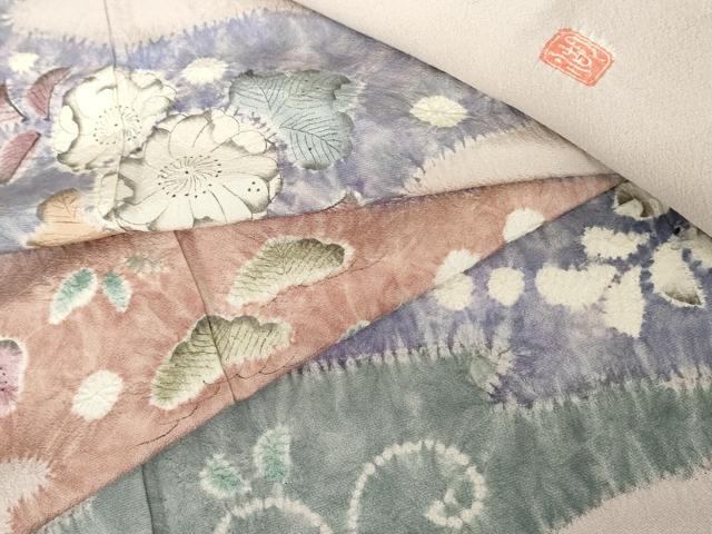 平和屋着物●十日町　名門　滝泰謹製　色留袖　辻が花　絞り　正絹　逸品　AABE0129cs