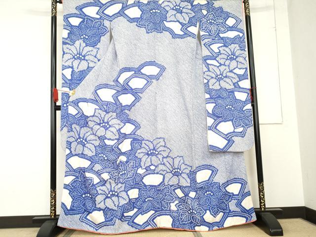 平和屋着物●豪華振袖　総絞り　草花文　正絹　逸品　AABE0134cs