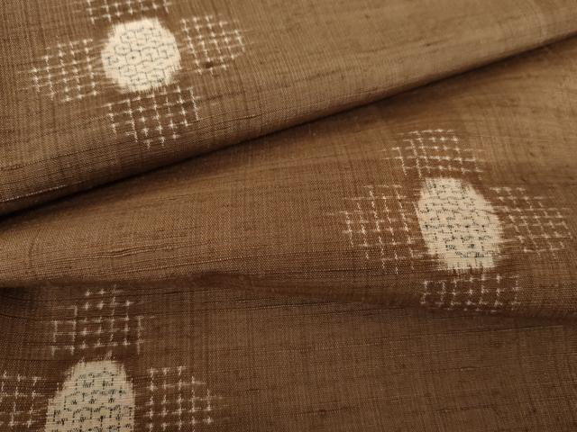 平和屋着物●結城紬　80亀甲　跳び亀甲　舞花文　正絹　逸品　AABE0169cs