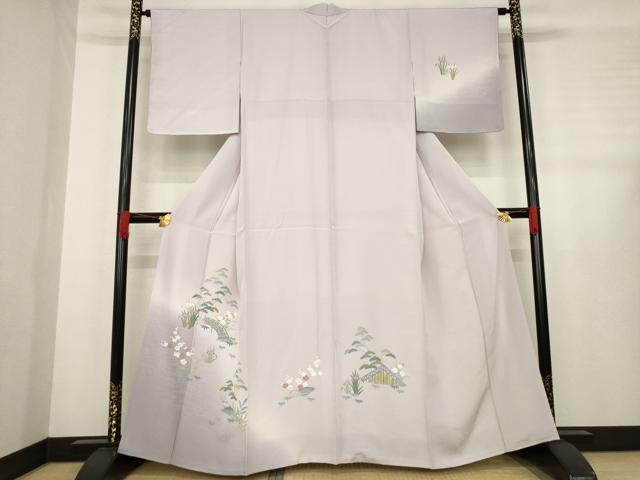 平和屋着物●訪問着　友禅　風景花文　暈し染め　正絹　逸品　AABE0246ck