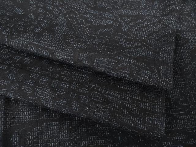 平和屋着物●結城紬　80亀甲　流水風景花文　正絹　逸品　AABE0249ck