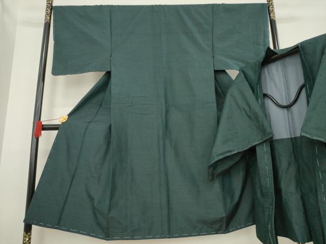 平和屋着物●男性　紬　アンサンブル　色無地　百入茶色　正絹　逸品　未使用　AABE0273ck