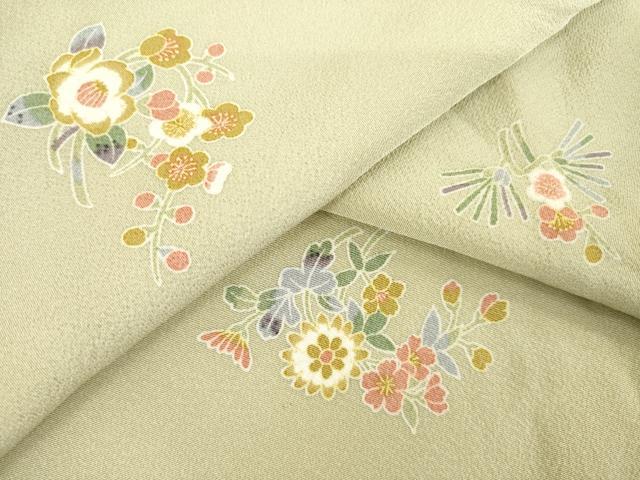 平和屋着物●上質な小紋　舞花文　さが美扱い　正絹　逸品　AABE0281ck