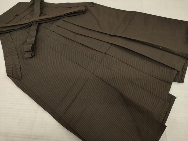 平和屋着物●男性　馬乗り袴　縞　正絹　逸品　AABE0284ck