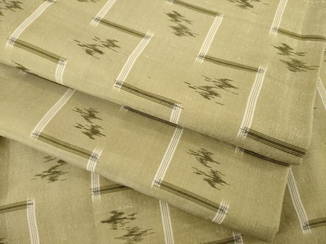 平和屋着物●本場琉球絣　紬　飛鳥文　正絹　逸品　AABE0291ck