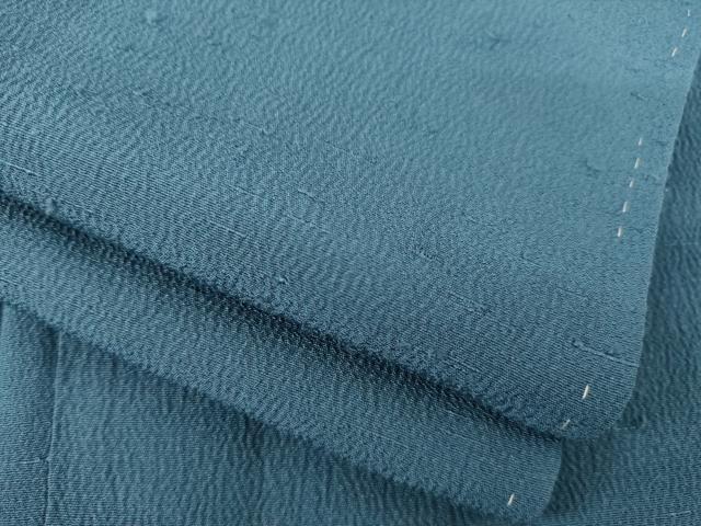 平和屋着物●男性　色紋付　お召縮緬　紺鼠色　正絹　逸品　AABE0300ck