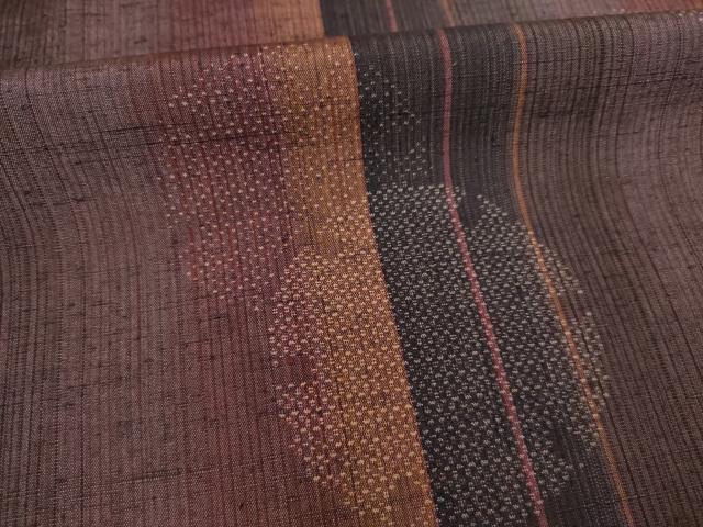 平和屋着物○上質な紬 雪輪間道 正絹 逸品 AABE0301ck