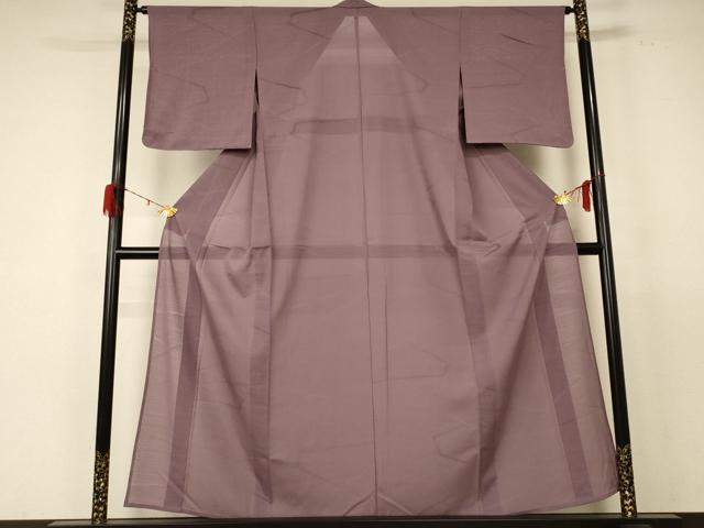 平和屋着物＊夏物　色無地　絽　幾何学紋紗　鳩羽鼠色　正絹　逸品　未使用　AABE0616jd