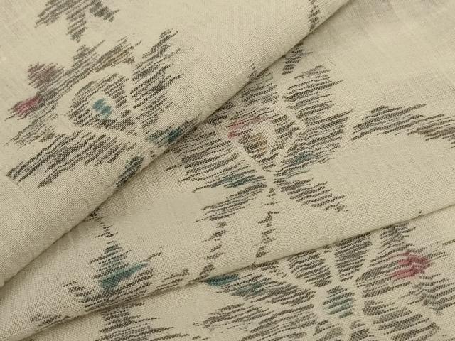 平和屋着物＊夏物　小紋　紗　草花文　AABE0626jd