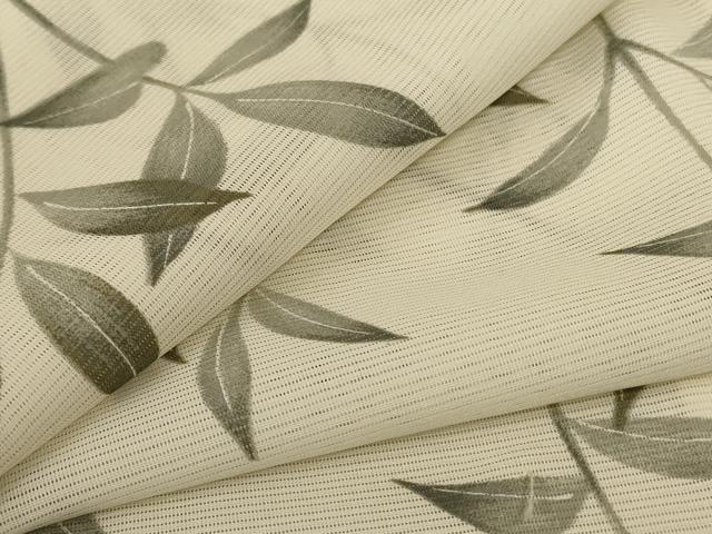 平和屋着物＊夏物　小紋　絽　枝葉文　洗える着物　AABE0630jd