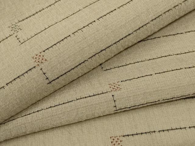 平和屋着物＊夏物　小紋　紗　幾何学文様　正絹　逸品　AABE0639jd