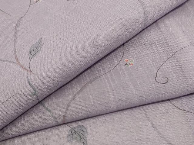 平和屋着物＊夏物　小紋　紗　唐草文　洗える着物　AABE0641jd