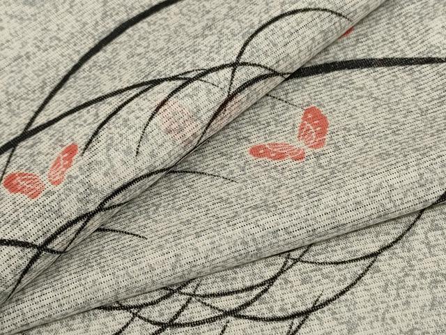 平和屋着物＊夏物　小紋　絽　舞蝶芝文　洗える着物　AABE0642jd