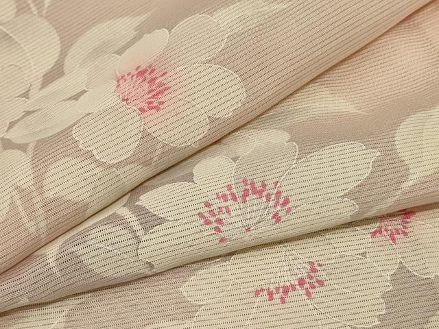 平和屋着物＊夏物　小紋　絽　草花文　正絹　逸品　AABE0646jd