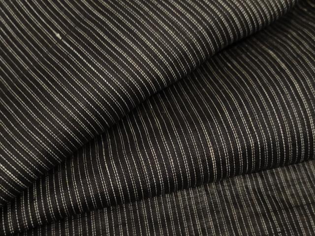 平和屋着物＊夏物　男性　石川県指定無形文化財　能登上布　本麻手織上布　縞　麻　逸品　AABE0653jd