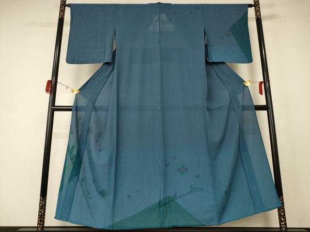 平和屋着物＊夏物　訪問着　絽　刺繍　草花文　正絹　逸品　AABE0680jd
